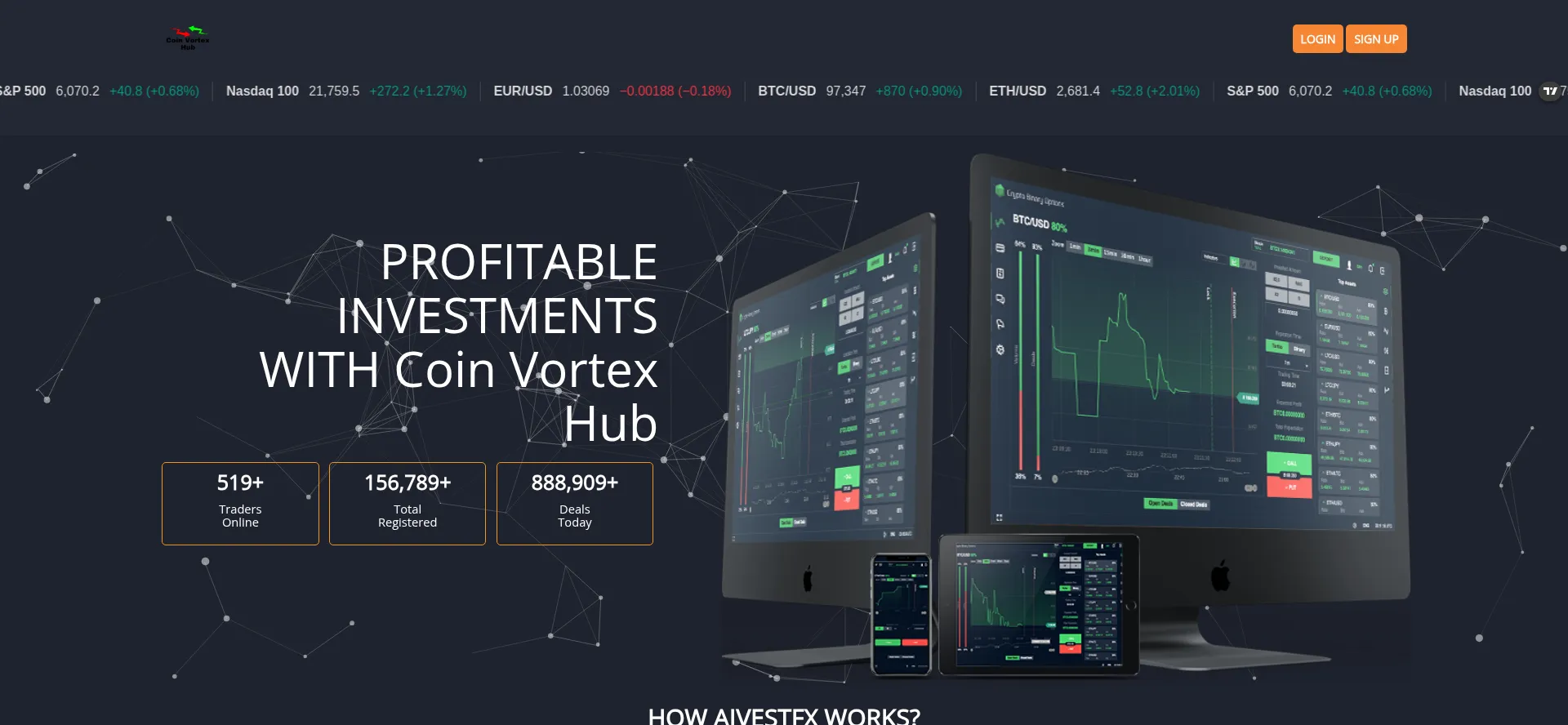 Covortexhub.com Огляд: Шахрайство? Дуже низька надійність 18/100